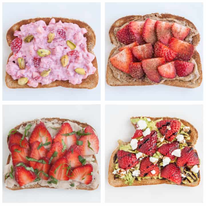 Strawberry Toast 4 Ways - Make Healthy Easy - Jenna Braddock RD