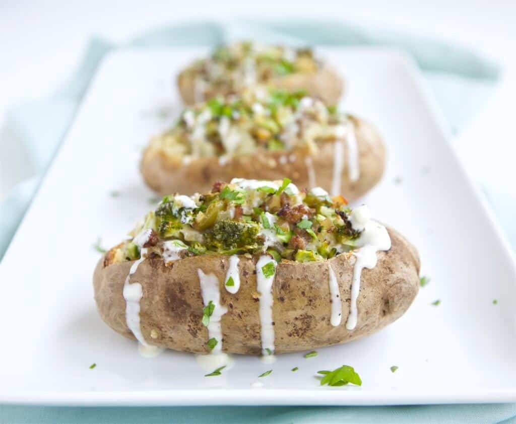 Buffalo Blue Twice Baked Potatoes - Make Healthy Easy - Jenna Braddock RD