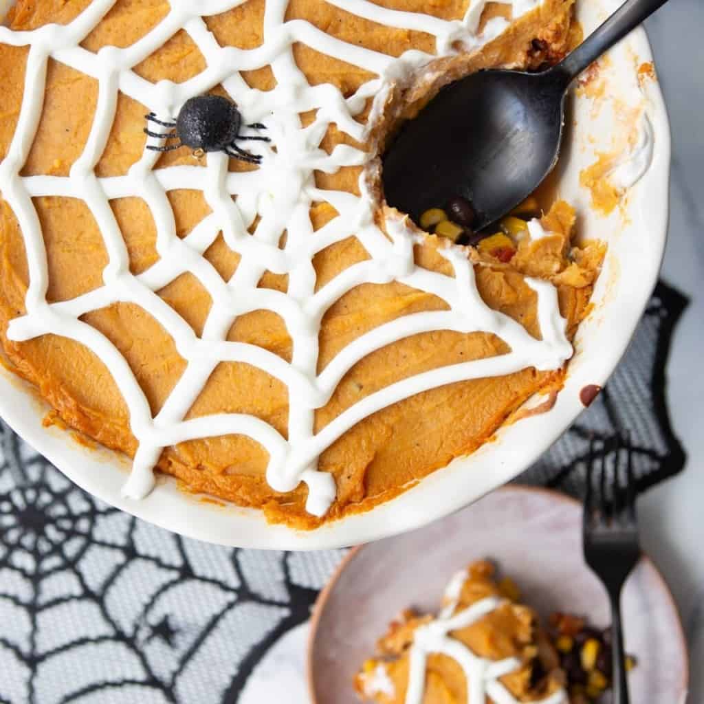 Spider Sweet Potato Pie with Chicken Recipe - Make Healthy Easy - Jenna ...